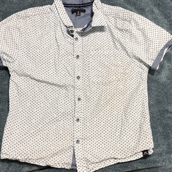 Kenneth Cole | Shirts & Tops | Kenneth Cole White And Blue Patterned ...
